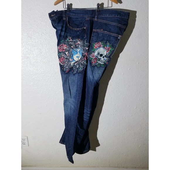 Ed Hardy | Jeans | Nwt Rare Ed Hardy Christian Audiger Skull Geisha ...